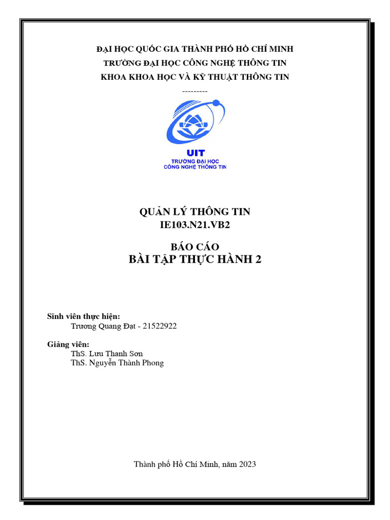 TrươngQuangĐ T BTTH2 | PDF