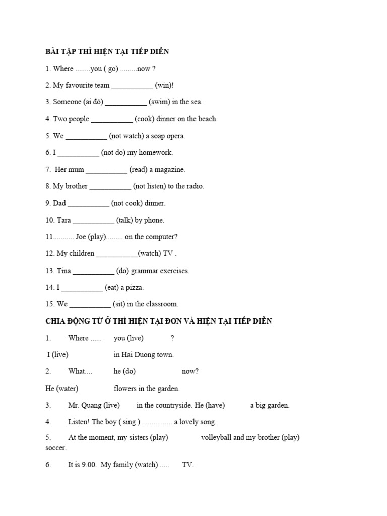 Bài tập thì httd | PDF | Art