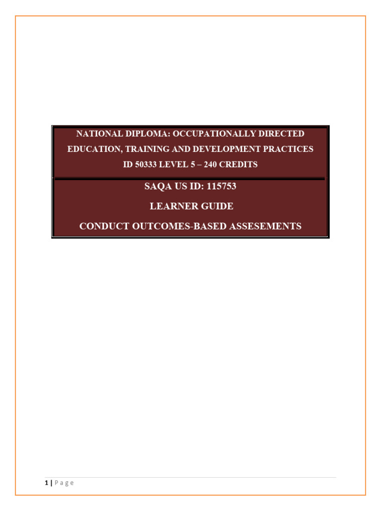 Learner Guide | PDF | Educational Assessment | Learning