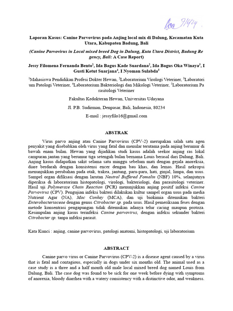 Laporan Kasus Artikel CPV Jessy Kodil | PDF | Sains & Matematika