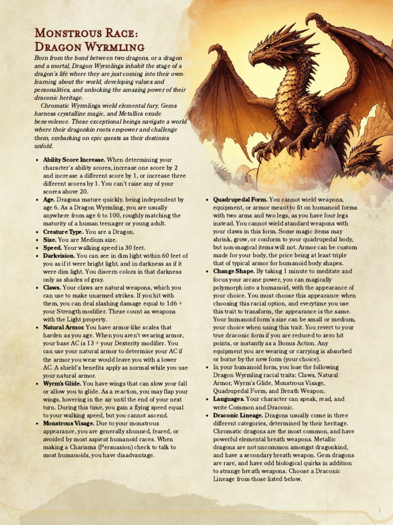 Dragon Wyrmling Traits and Abilities | PDF | Dungeons & Dragons | Gary ...