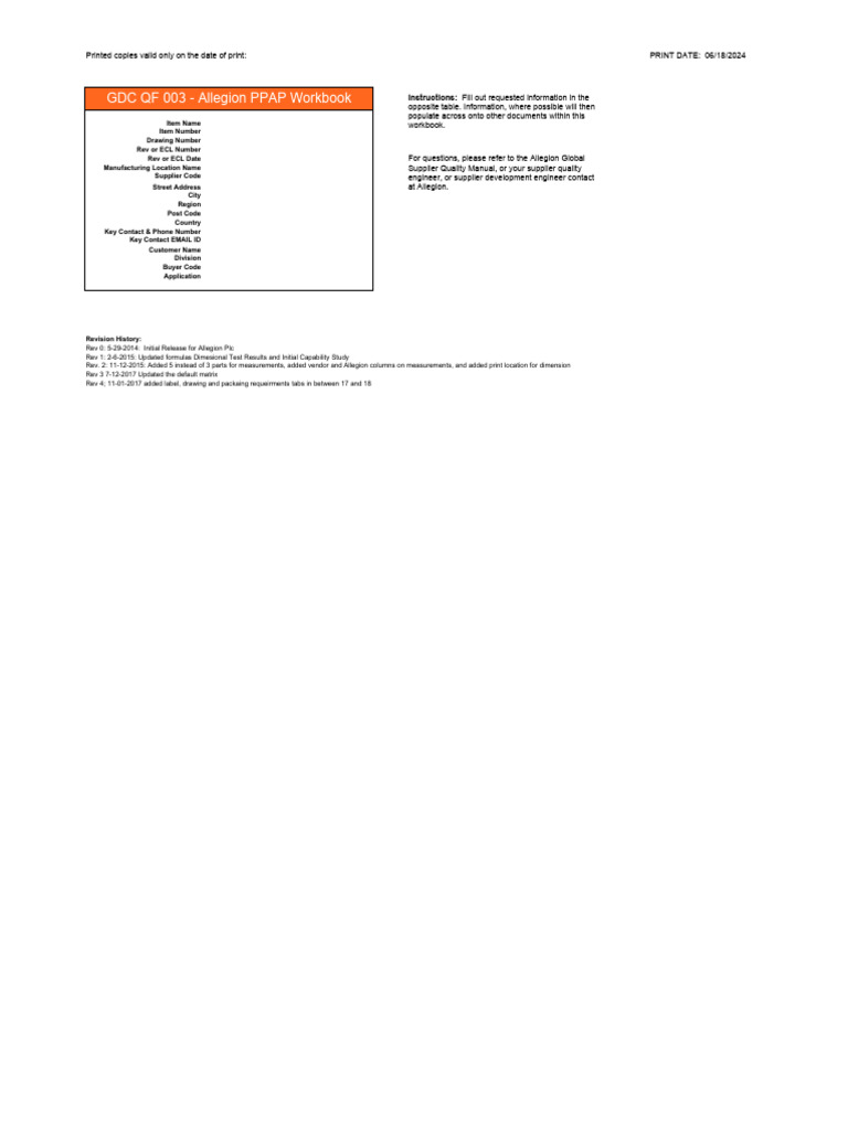 GDC QF 003 B | PDF | Specification (Technical Standard) | Business Process