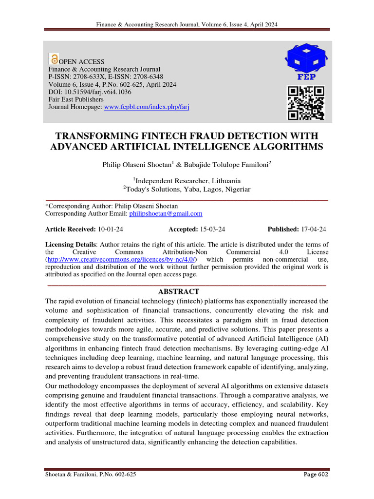TRANSFORMING_FINTECH_FRAUD_DETECTION_WITH_ADVANCED | PDF | Machine ... TRANSFORMING_FINTECH_FRAUD_DETECTION_WITH_ADVANCED | PDF | Machine ...