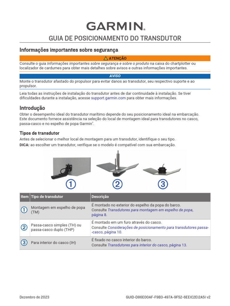 Transducer Placement Guide PT-BR | PDF | Sonar | Interferência ...