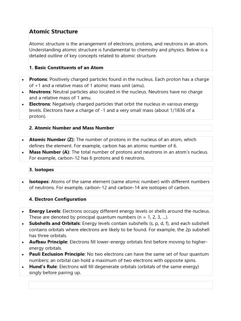 Chemistry Atomic Structure | PDF | Atoms | Atomic Orbital