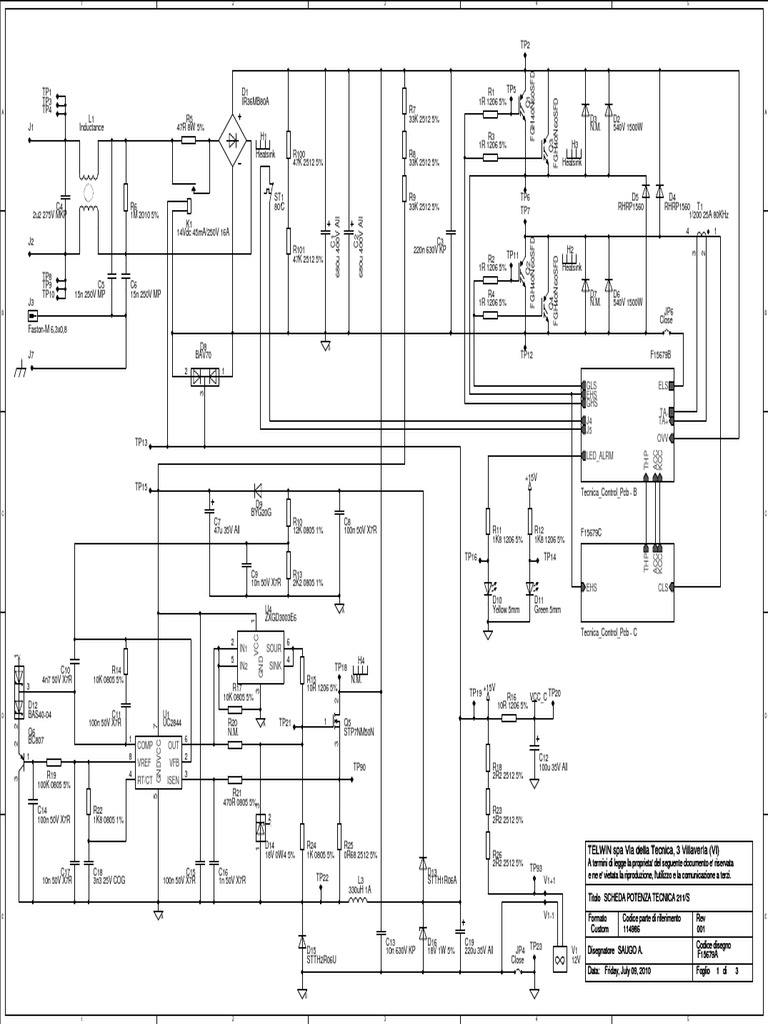 Telwin Technica 211-s Welding Inverter Schematic-1 | PDF