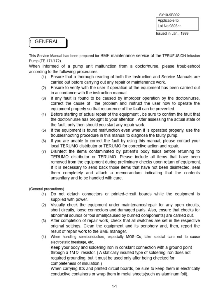 TE-171 Maintenance Guided For Service | PDF | Printed Circuit Board | Pump