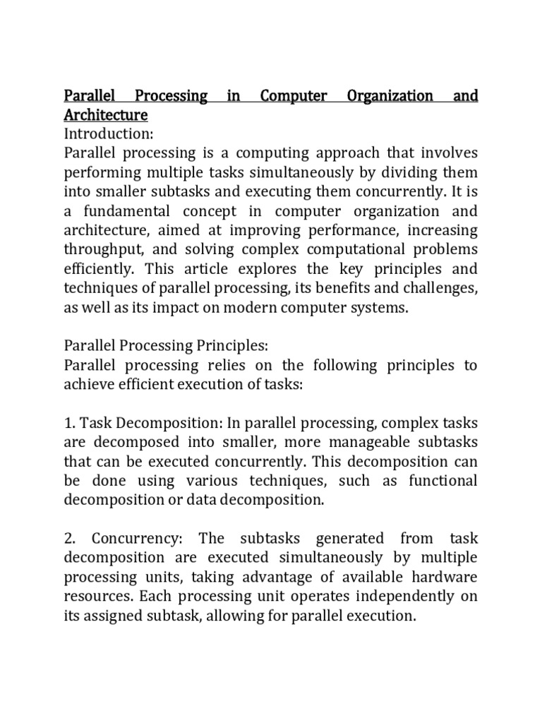 Parallel Processingpipeliningarithmetic Pipelineand Instruction Pipeline Pdf Parallel