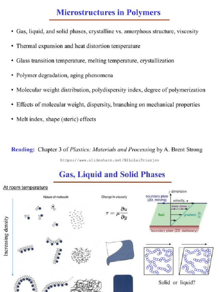 Molecular Structure, Properties and Degradation of Polymers | PDF