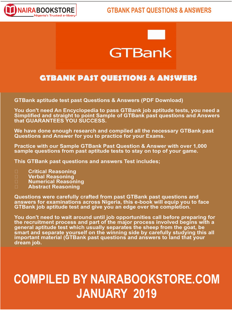 GTBANK Past Questions | PDF | Argument | Test (Assessment)