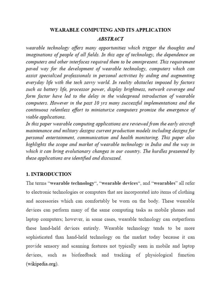Wearable Tech: Applications & Impact | PDF | Wearable Technology | Augmented Reality