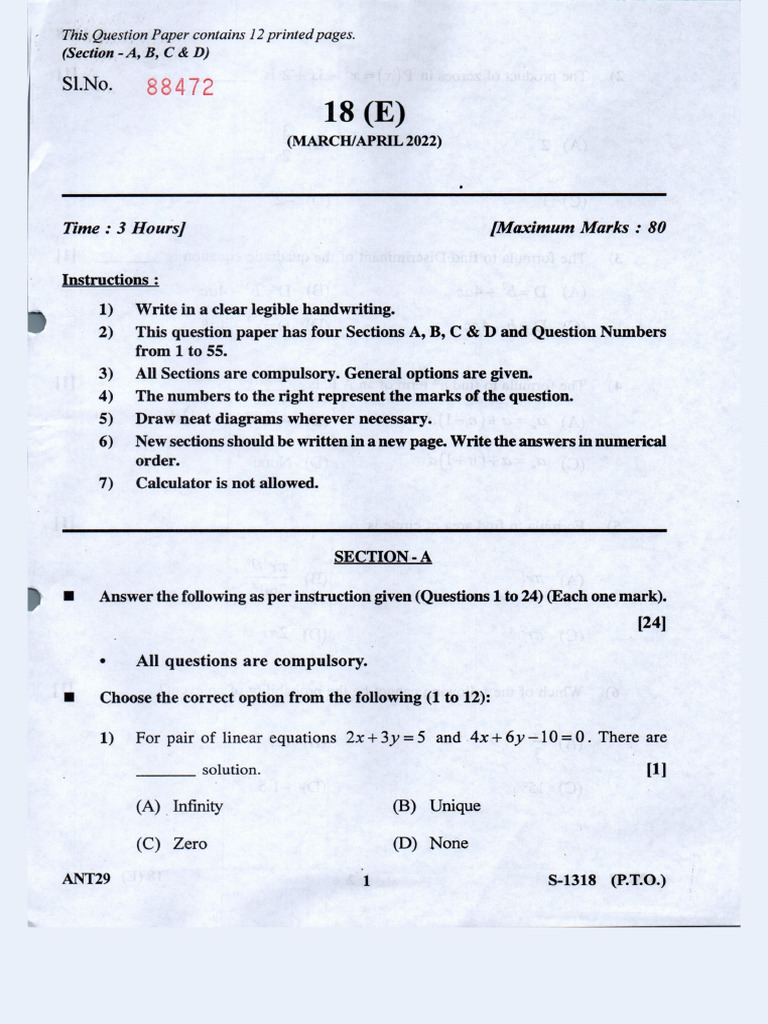 Board GSEB PAPER | PDF