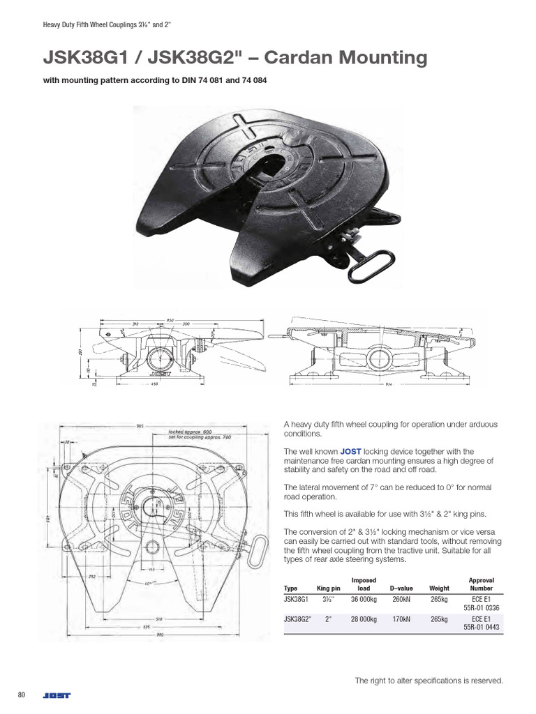 Jost JSK38-G1 | PDF | Vehicle Technology | Vehicles