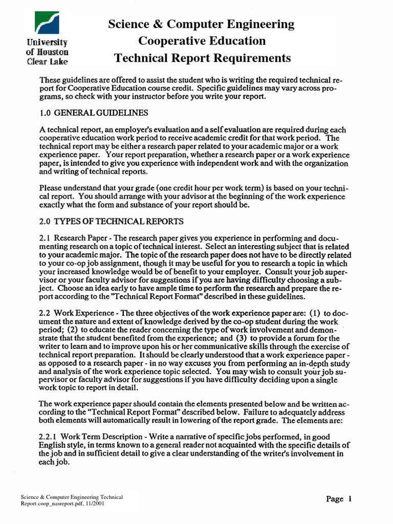 Engineering Technical Report Format | Download Free PDF | Experience ...