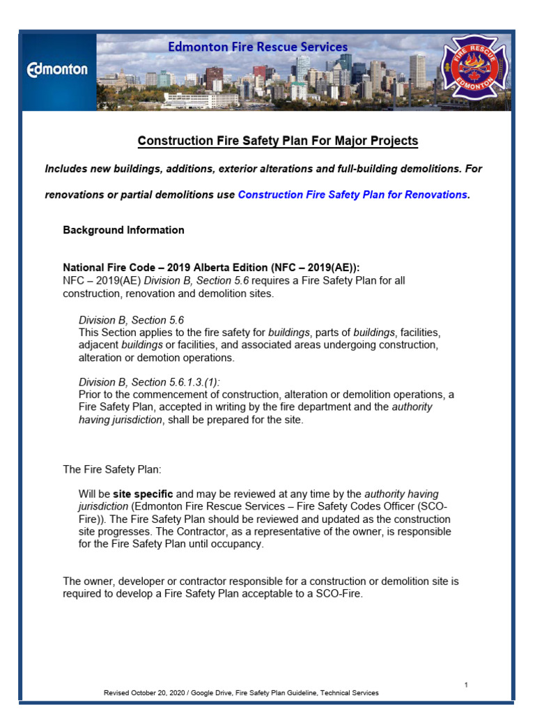 Construction Project Fire Safety Plan | PDF | Fires | Fire Safety