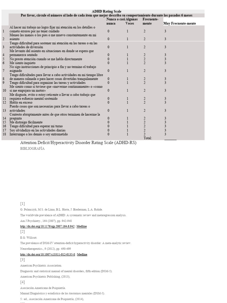 ADHD Rating Scale | PDF | Attention Deficit Hyperactivity Disorder ...