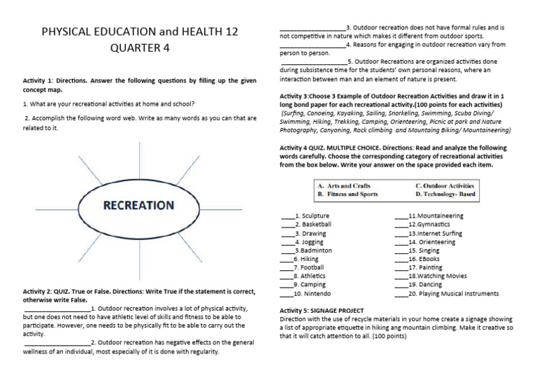 Outdoor Recreation Activities Guide | PDF | Outdoor Recreation | Recreation