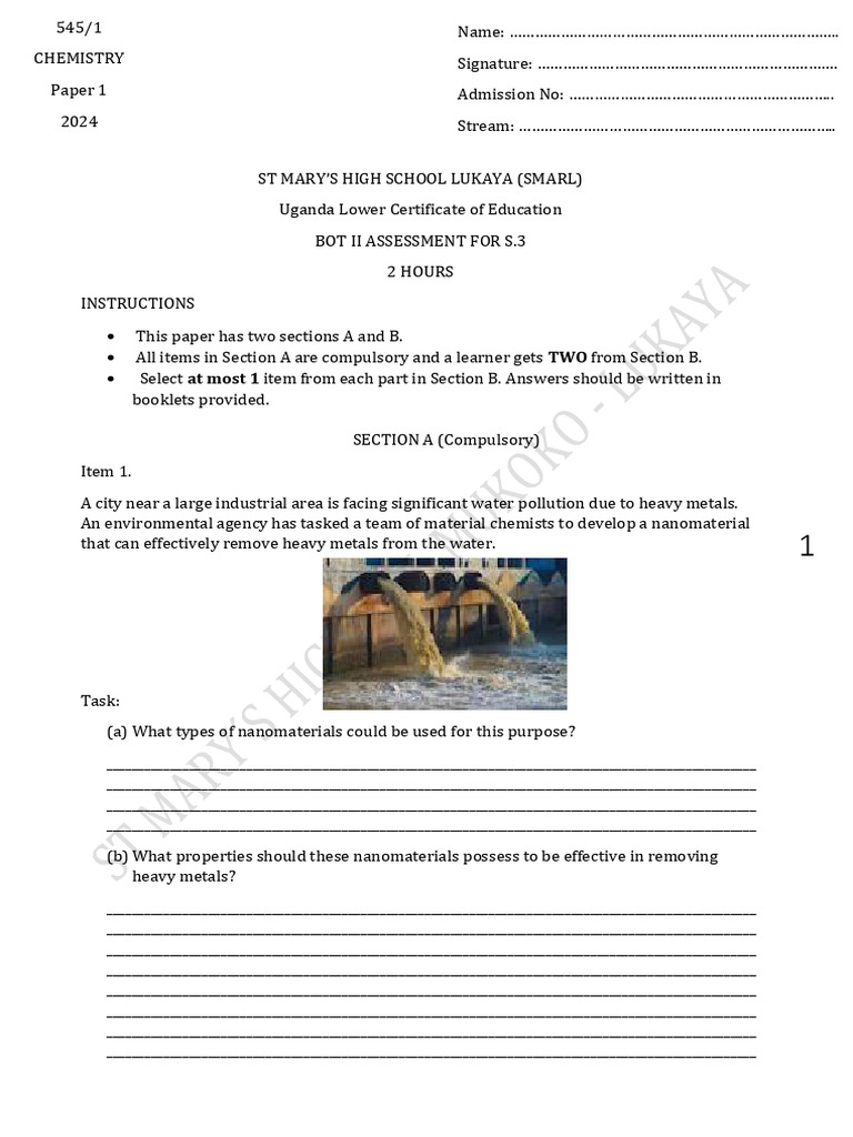 S3. BOT II CHEM EXAM | PDF | Soil | Chemical Reactions