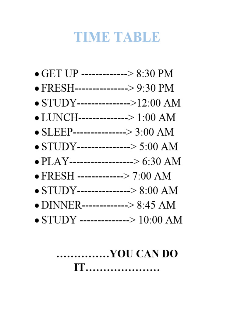 Daily Routine for Adults | PDF
