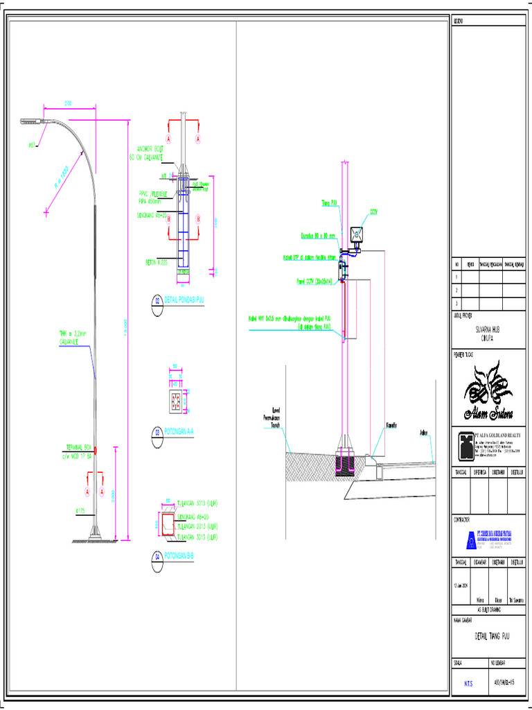 ABD MEP - 302 R2 Detail PJU - DWG Oye-302 Detail Lampu | PDF