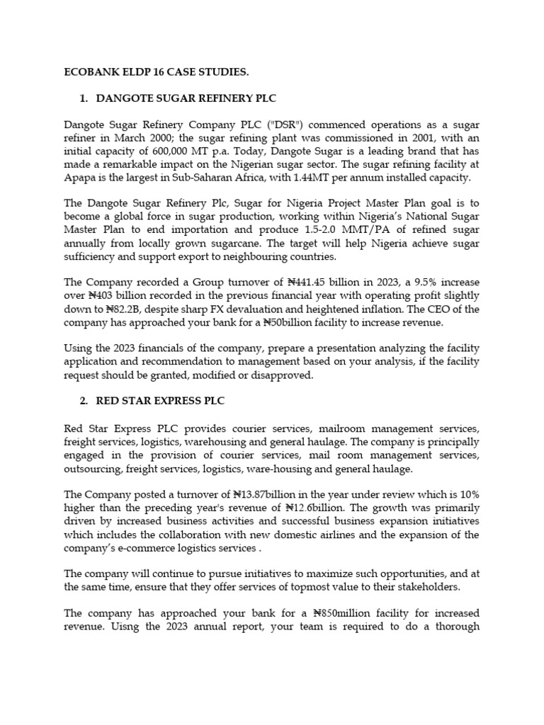 Ecobank Eldp 16 Case Studies | PDF | Economies | Business
