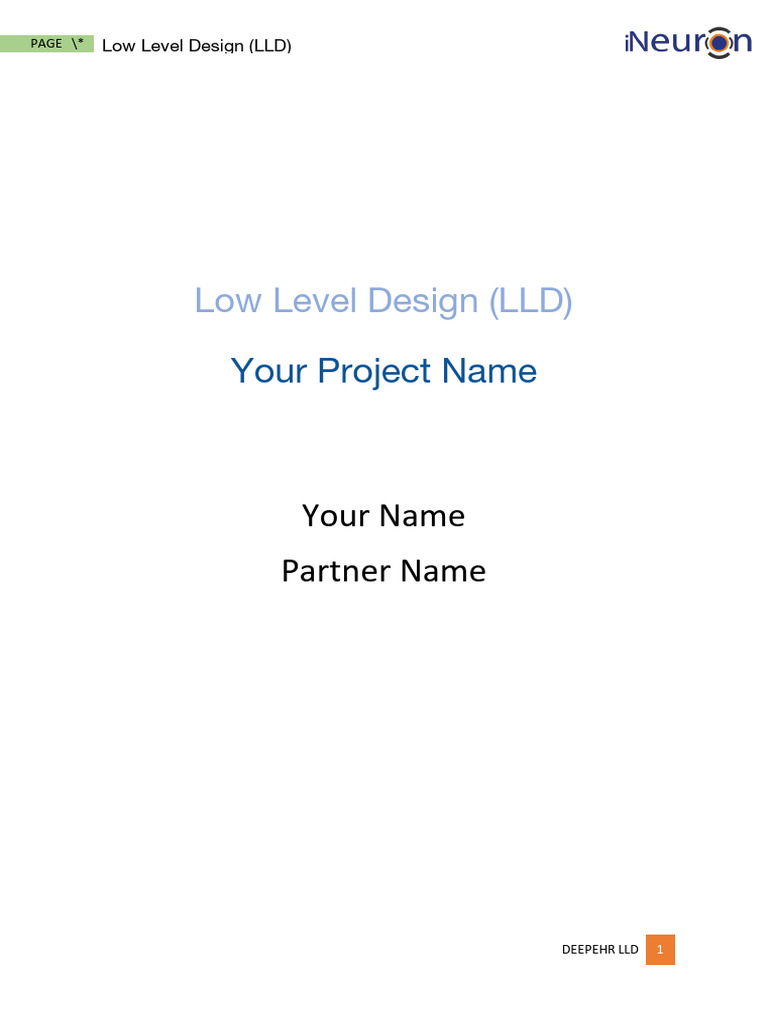 Low Level Design (LLD) : Your Project Name | PDF | Electronic Health ...