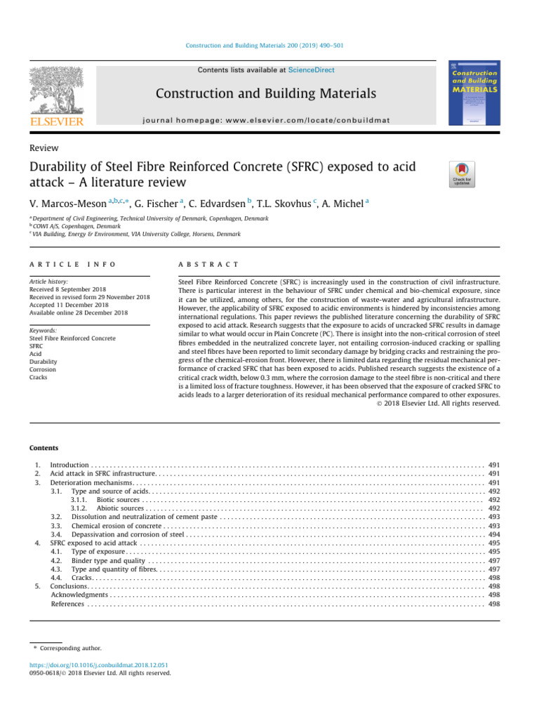 Durability of Steel Fibre Reinforced Concrete (SFRC) Exposed To Acid ...