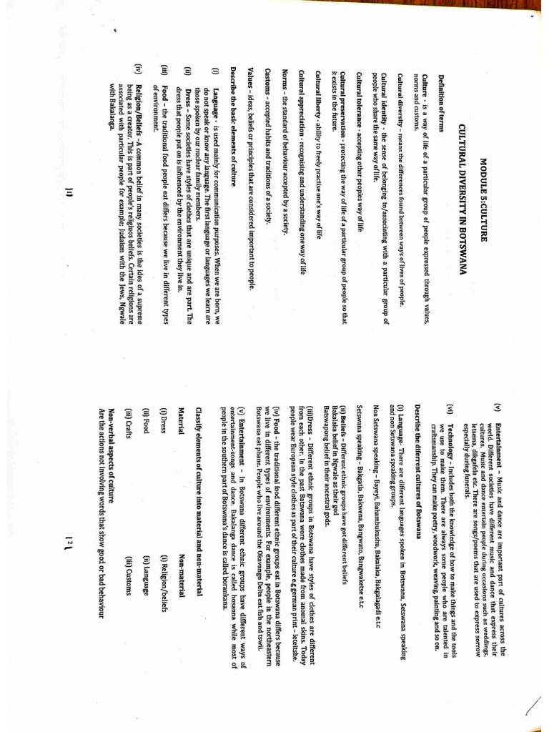 Cultural Diversity in Botswana | PDF