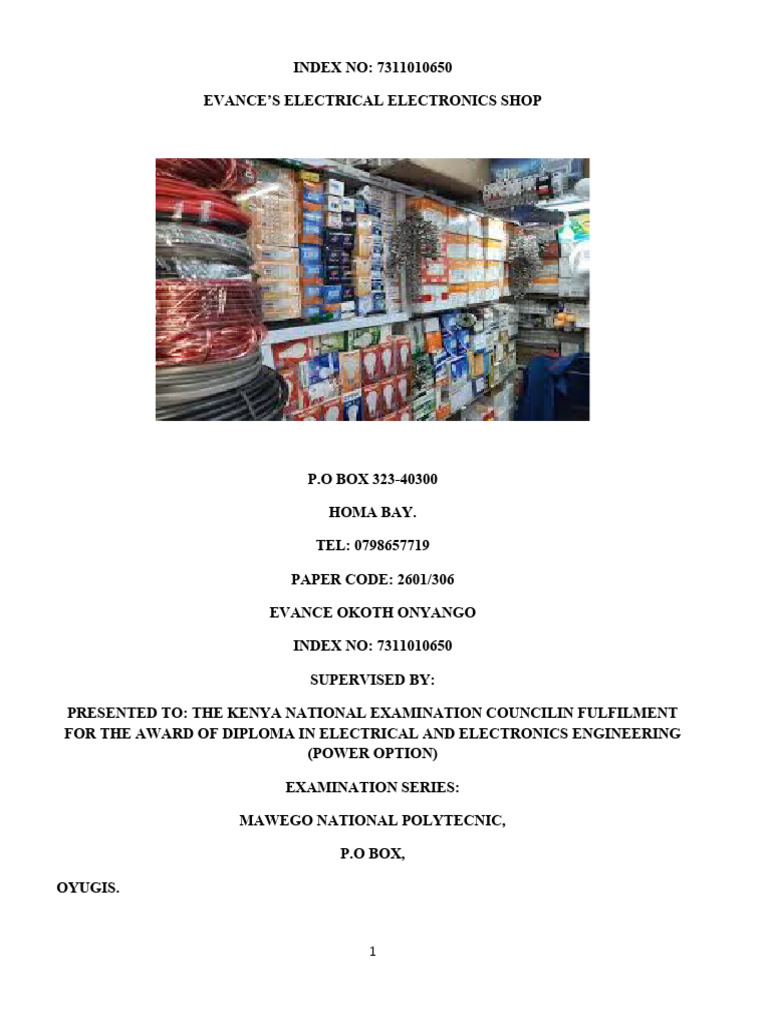 Evance Electrical and Electronic Shop | PDF | Goods | Pricing