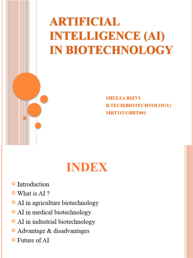 Artificial Intelligence (AI) in Biotechnology Sheeza - PPTM | PDF ...
