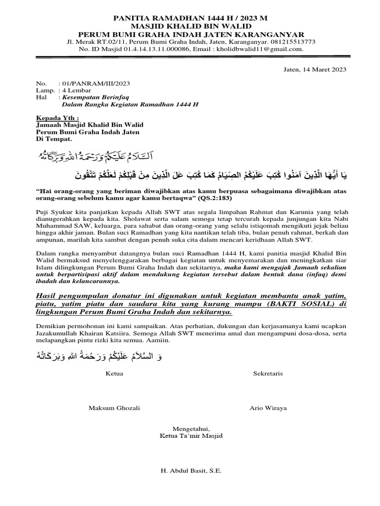 Final Surat Edaran Ramadhan 1444 H | PDF