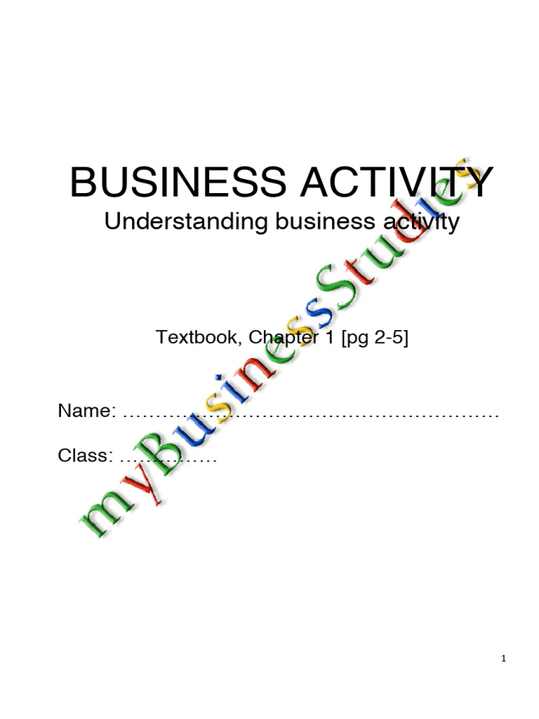 Business Activity RWS Y10 | PDF | Labour Economics | Resource