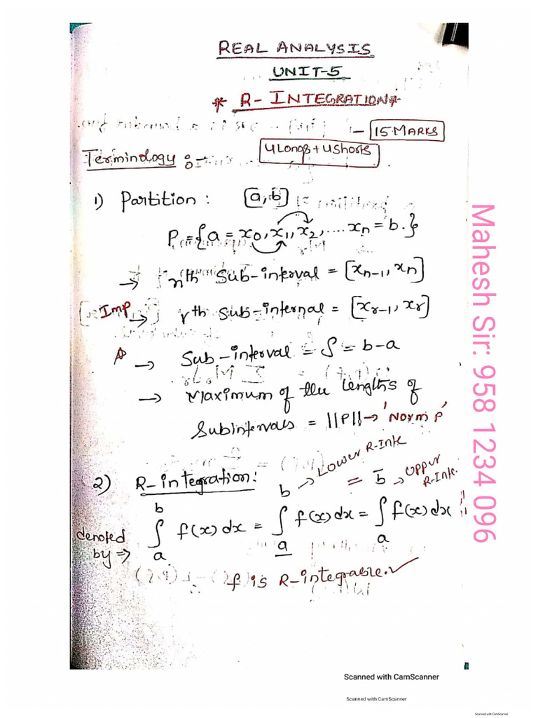 REAL ANALYSIS UNIT 5 IMP | PDF
