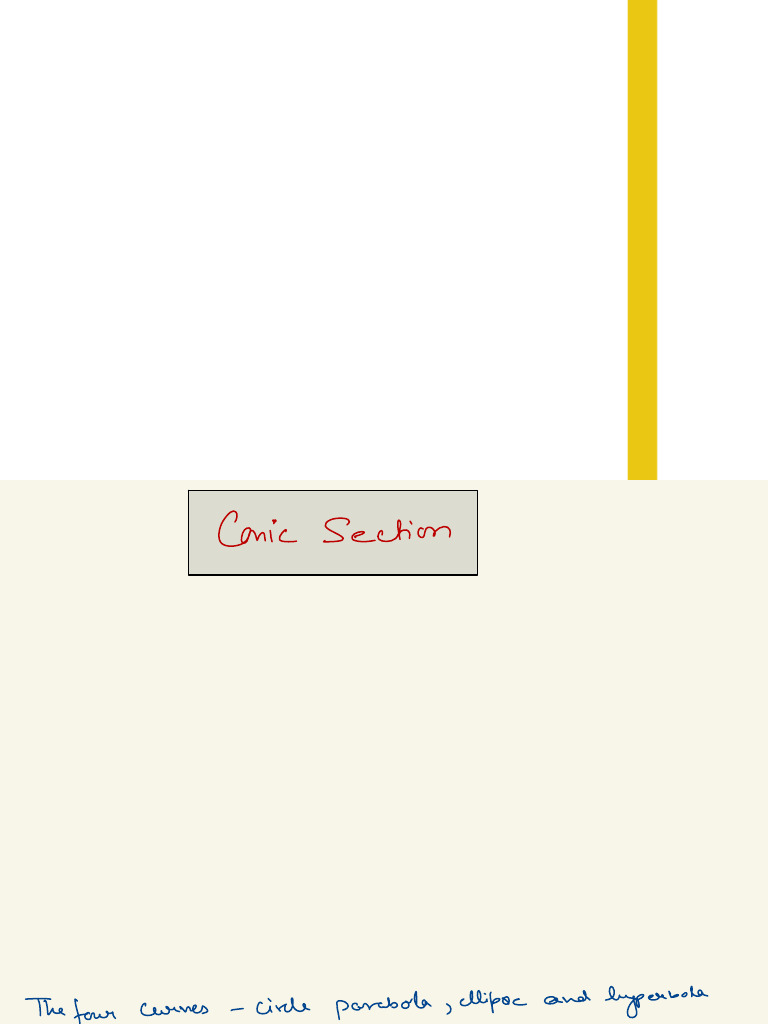 Conic Sections | PDF | Classical Geometry | Algebraic Geometry