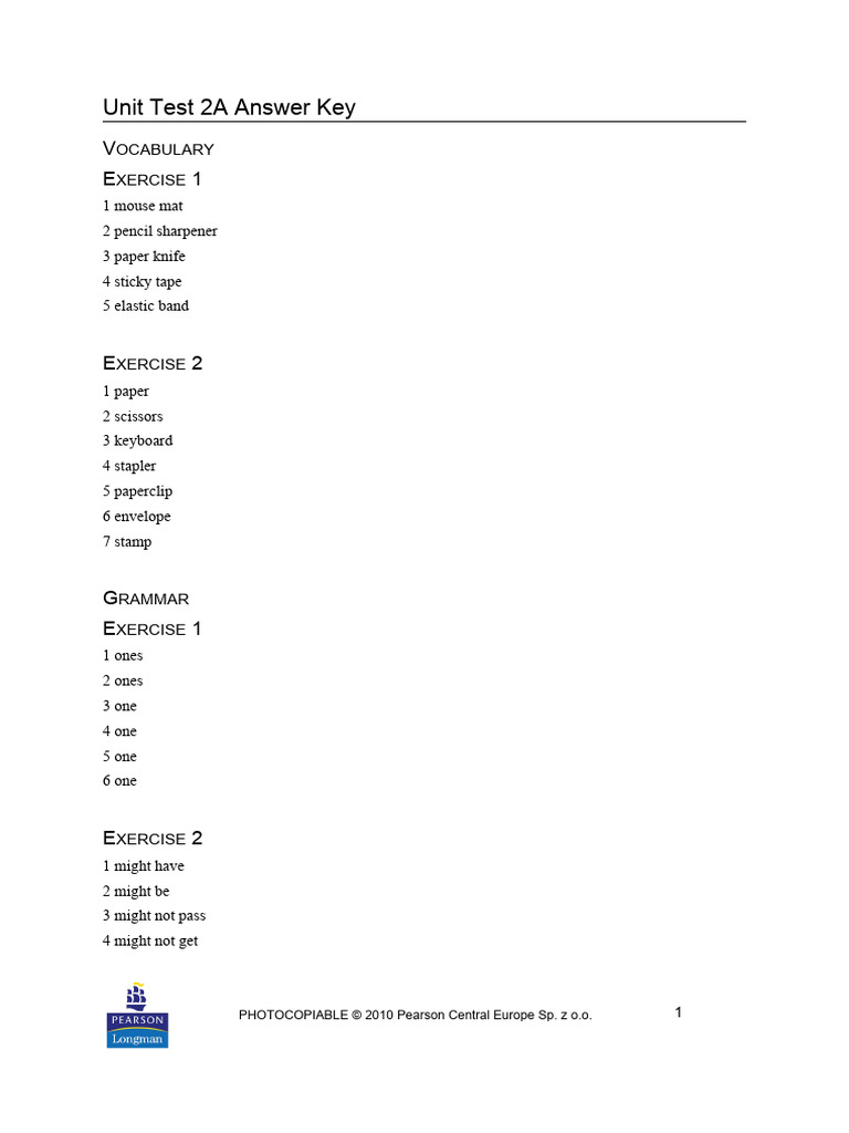 Unit Test 2 Key | PDF | Language Arts & Discipline