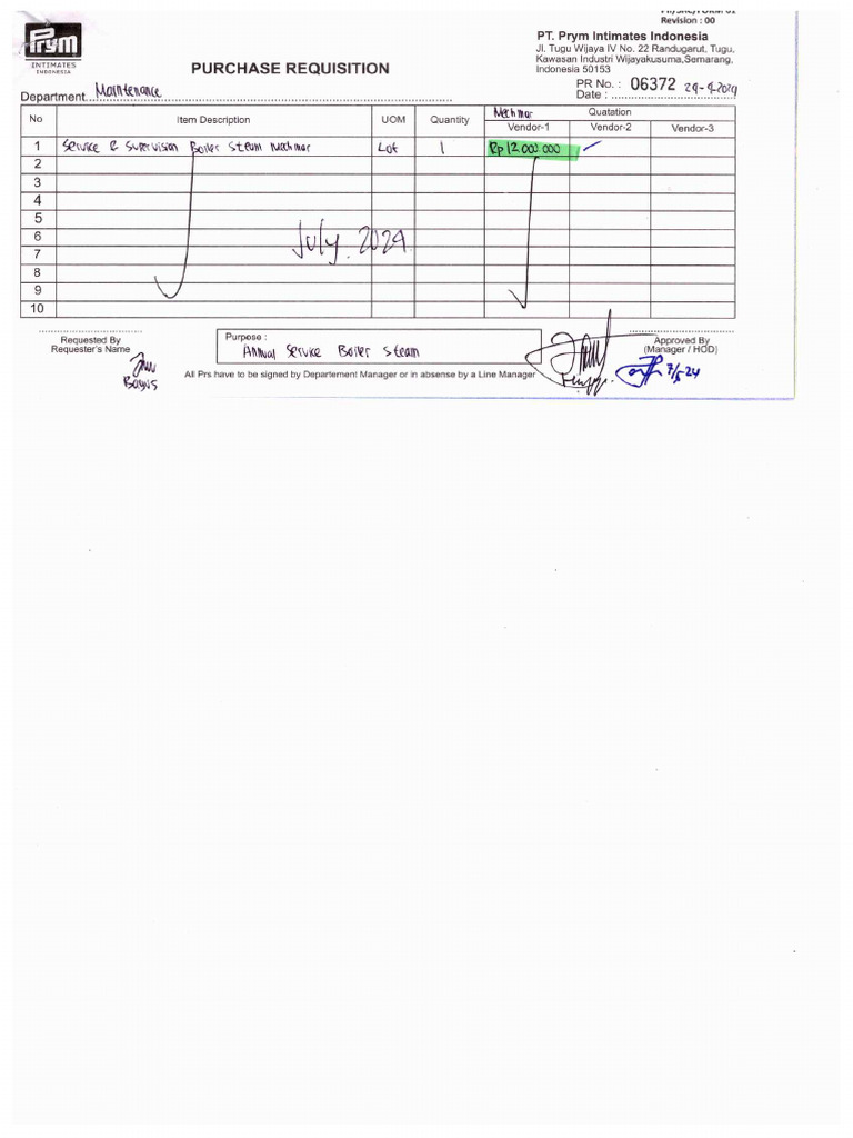 Annual Service - Steam Boiler | PDF