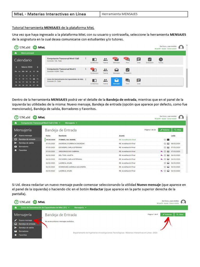 tutorial_mensajes miel unlam | Descargar gratis PDF | Software ...