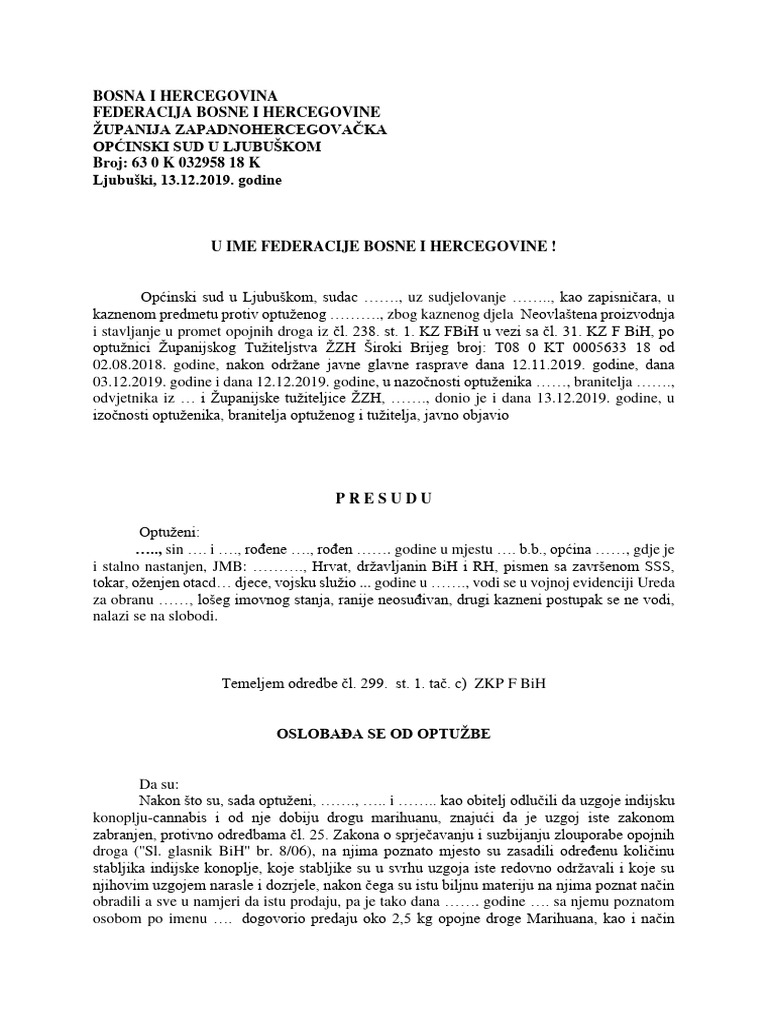 Presuda Kazneni Postupak | PDF