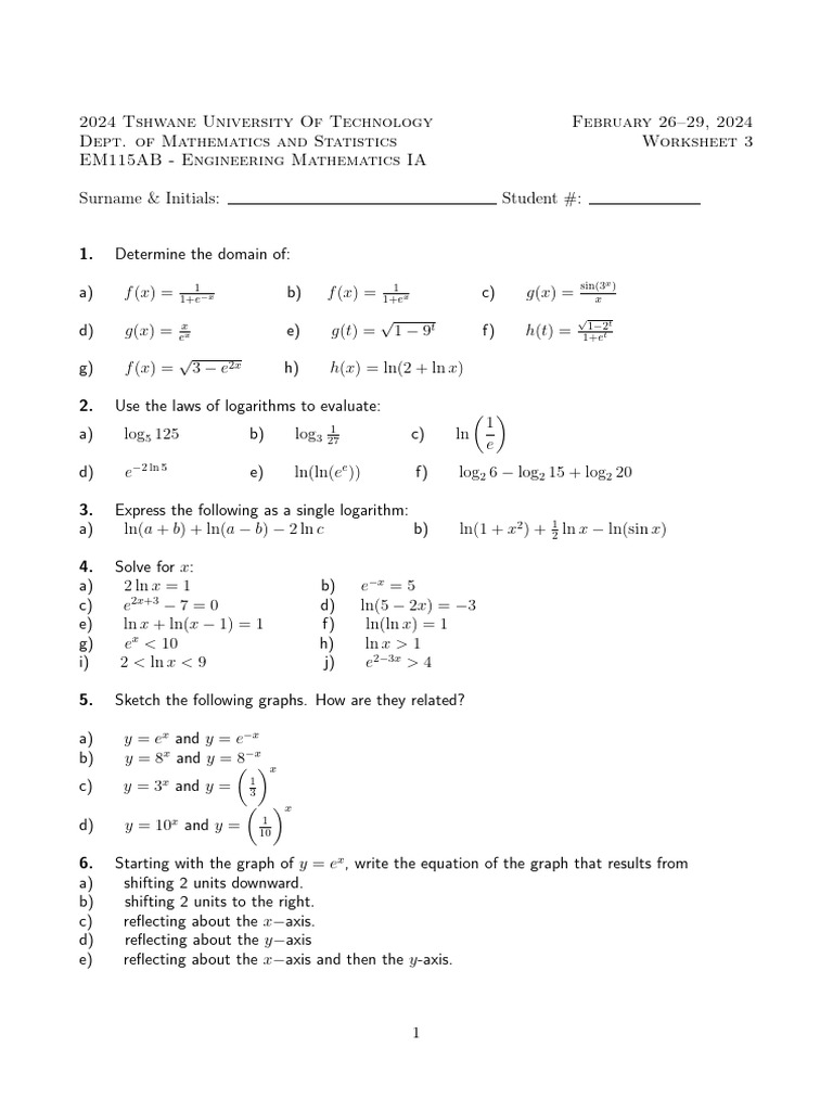 Worksheet 3 | PDF | Mathematical Relations | Mathematical Objects