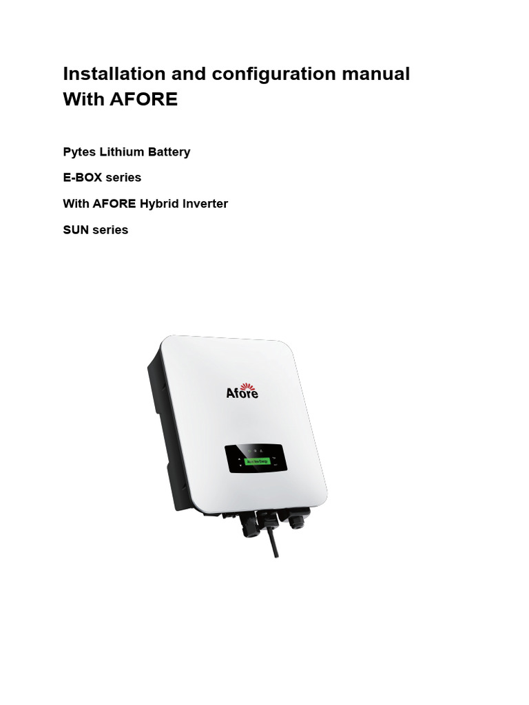 AFORE Installation Manual - For 48100R-C Version | PDF | Power Inverter ...