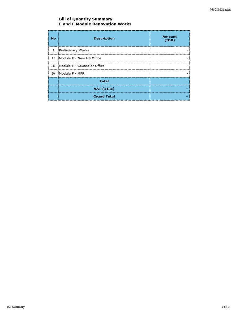 00. JIS BoQ E & F Module Renovation Works_Final | PDF | Ac Power Plugs And Sockets | Wall