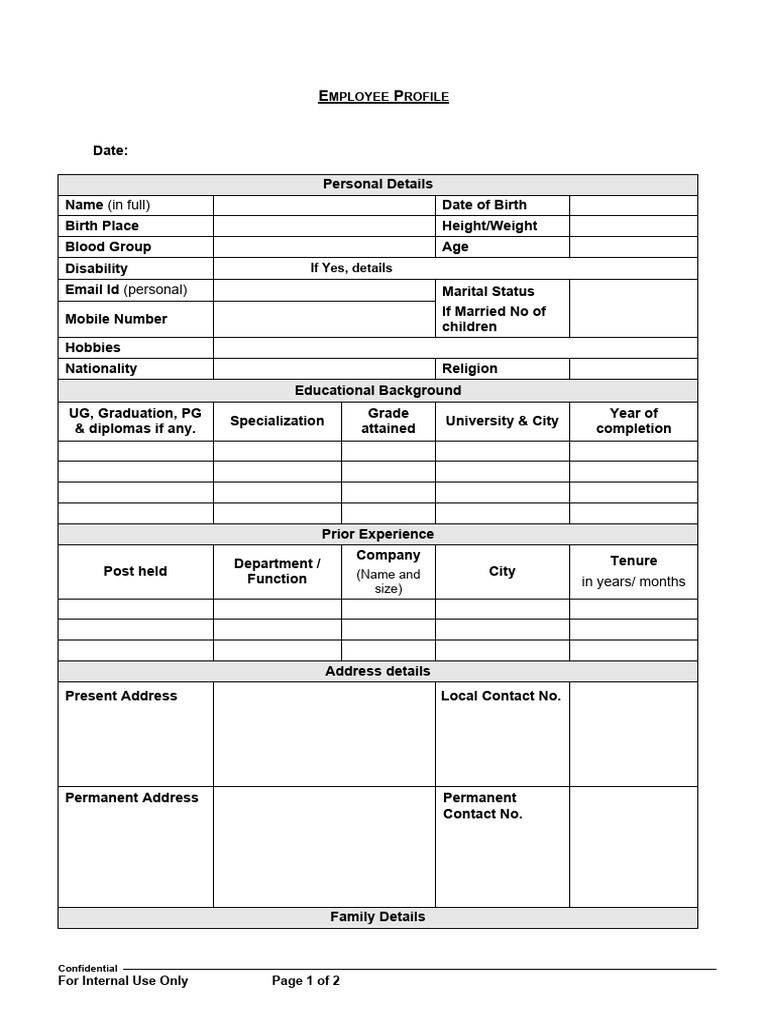 Employee Joining Form | PDF | Government And Personhood
