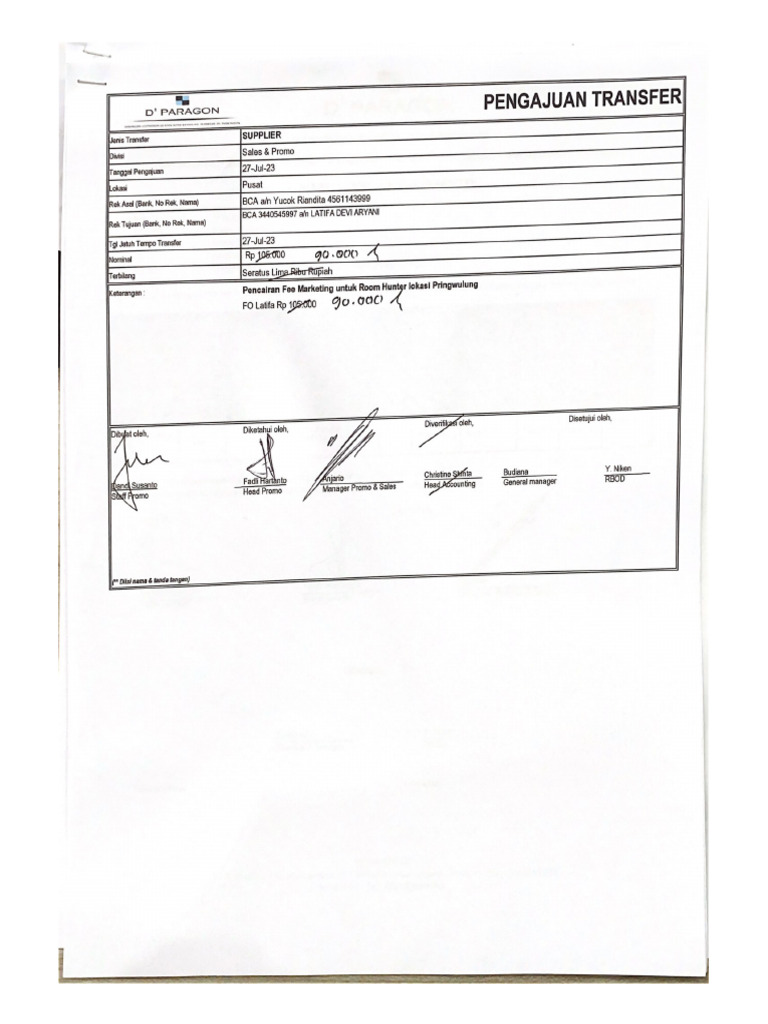 Pengajuan Transfer | PDF