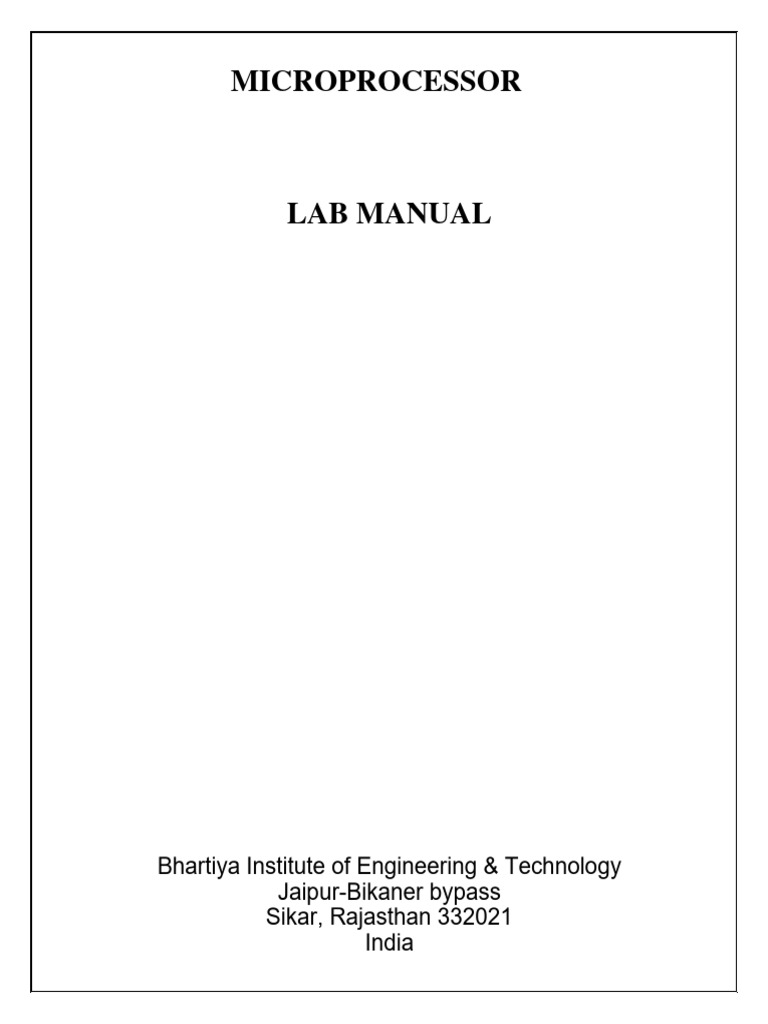 9998598840microprocessor Lab | Download Free PDF | Input/Output | Central Processing Unit