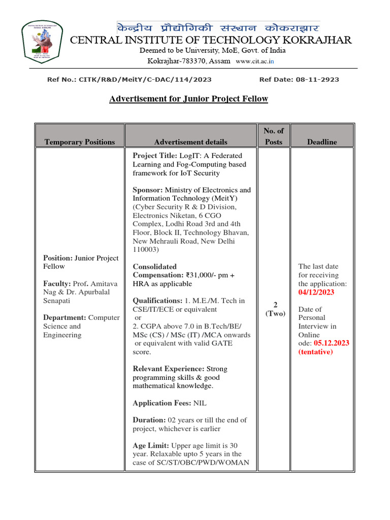 1700794101adevertisement Meity Projectpdf | PDF | Computers