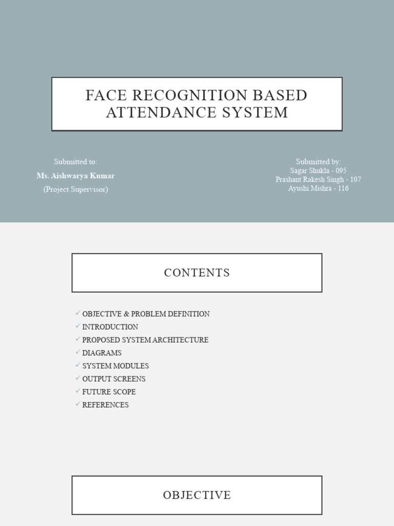 Face Recognition based Attendance System Project PPT | Download Free PDF | Databases | Scope ...
