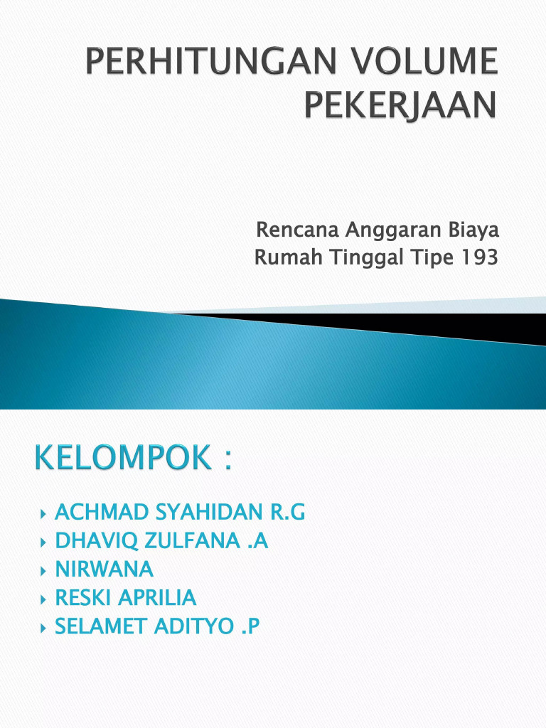 Perhitungan Volume Pekerjaan Rumah Tinggal Tipe 193 | PDF