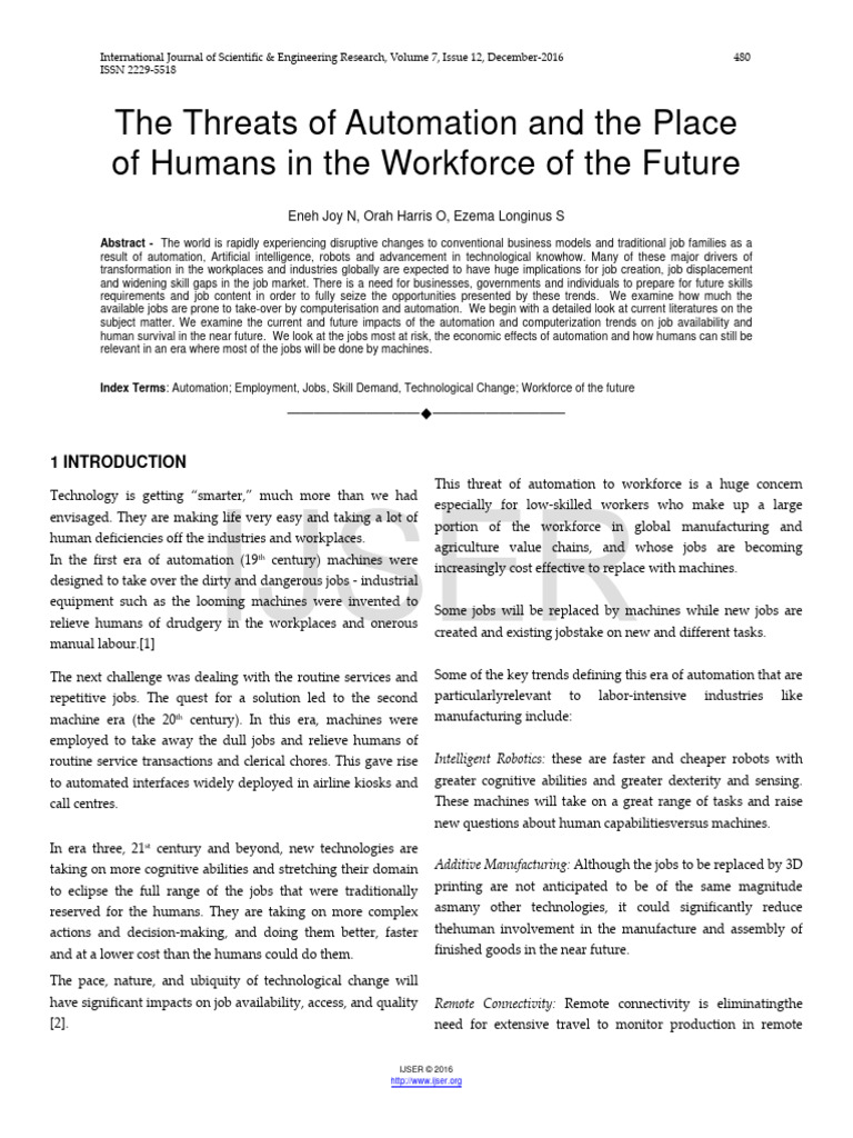 Robort | PDF | Automation | Labour Economics
