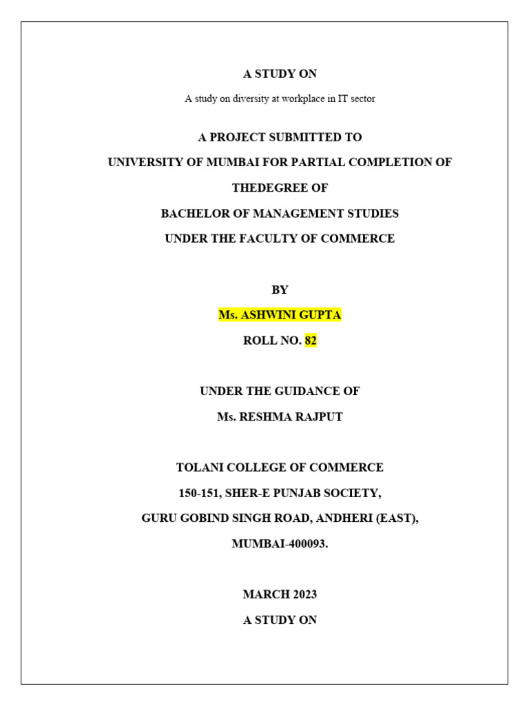 Project Work Template copy | PDF | Sampling (Statistics) | Data