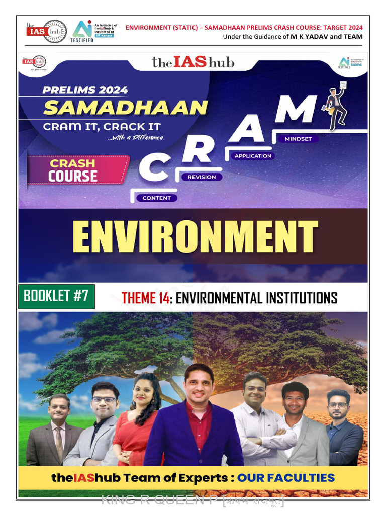 Environment Booklet-7 SAMADHAAN PRELIMS KING R QUEEN P | PDF ...